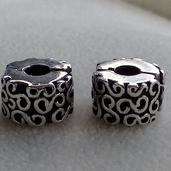 Pandora | Jewelry | Lot Of 2 Pandorasterling Silver S Swirl Clips ...